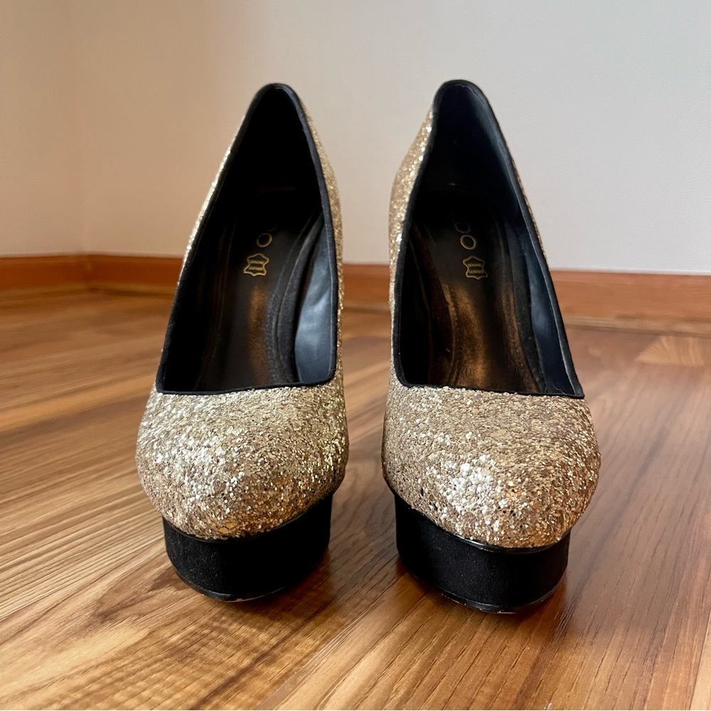 Velvet Platform & Sequin Body Heels - Gem